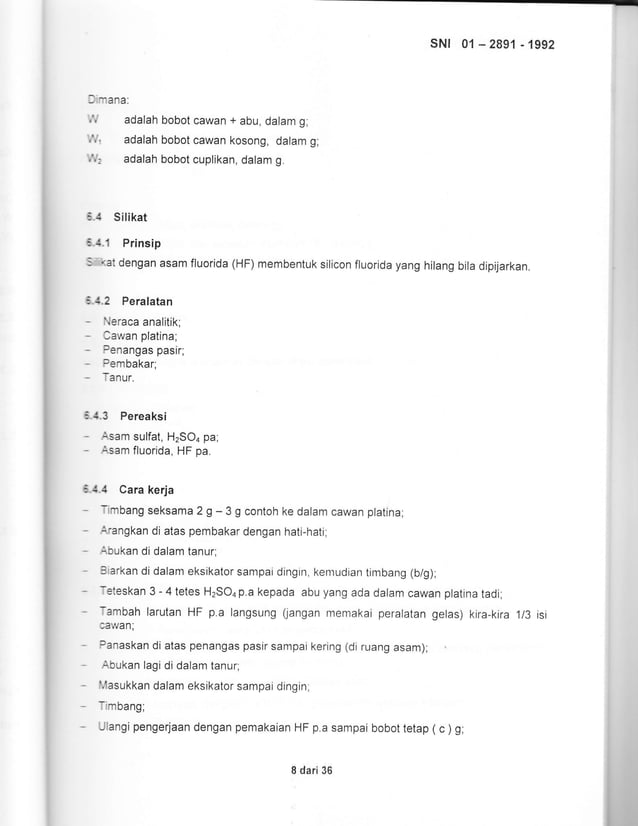 Sni 01 2891-1992 cara uji makanan minuman | PDF