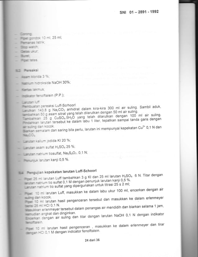 Sni 01 2891-1992 cara uji makanan minuman | PDF