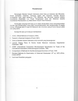 Sni 01 2891-1992 cara uji makanan minuman | PDF