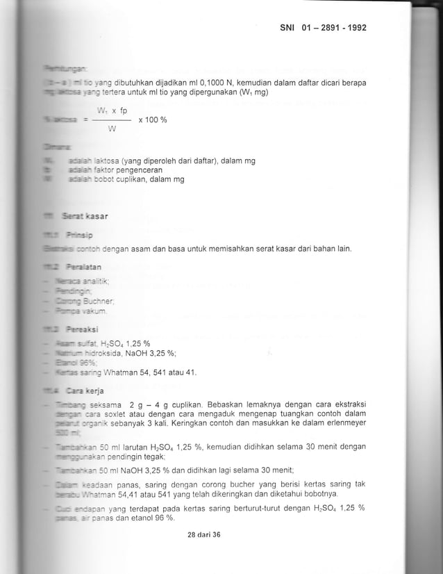 Sni 01 2891-1992 cara uji makanan minuman | PDF