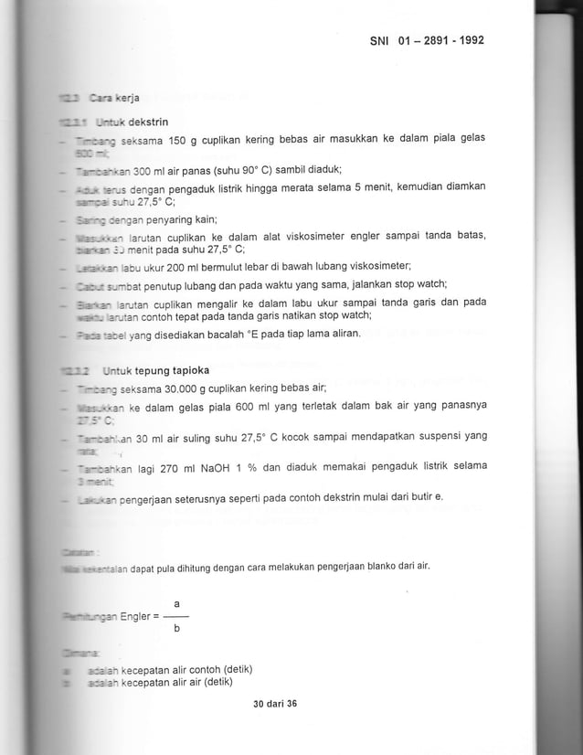 Sni 01 2891-1992 cara uji makanan minuman | PDF