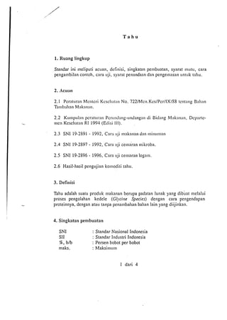 Sni 01 3142-1998-tahu | PDF