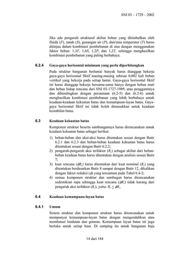 Sni 03 1729-2002 tata cara perencanaan struktur baja untuk bangunan gedung | PDF