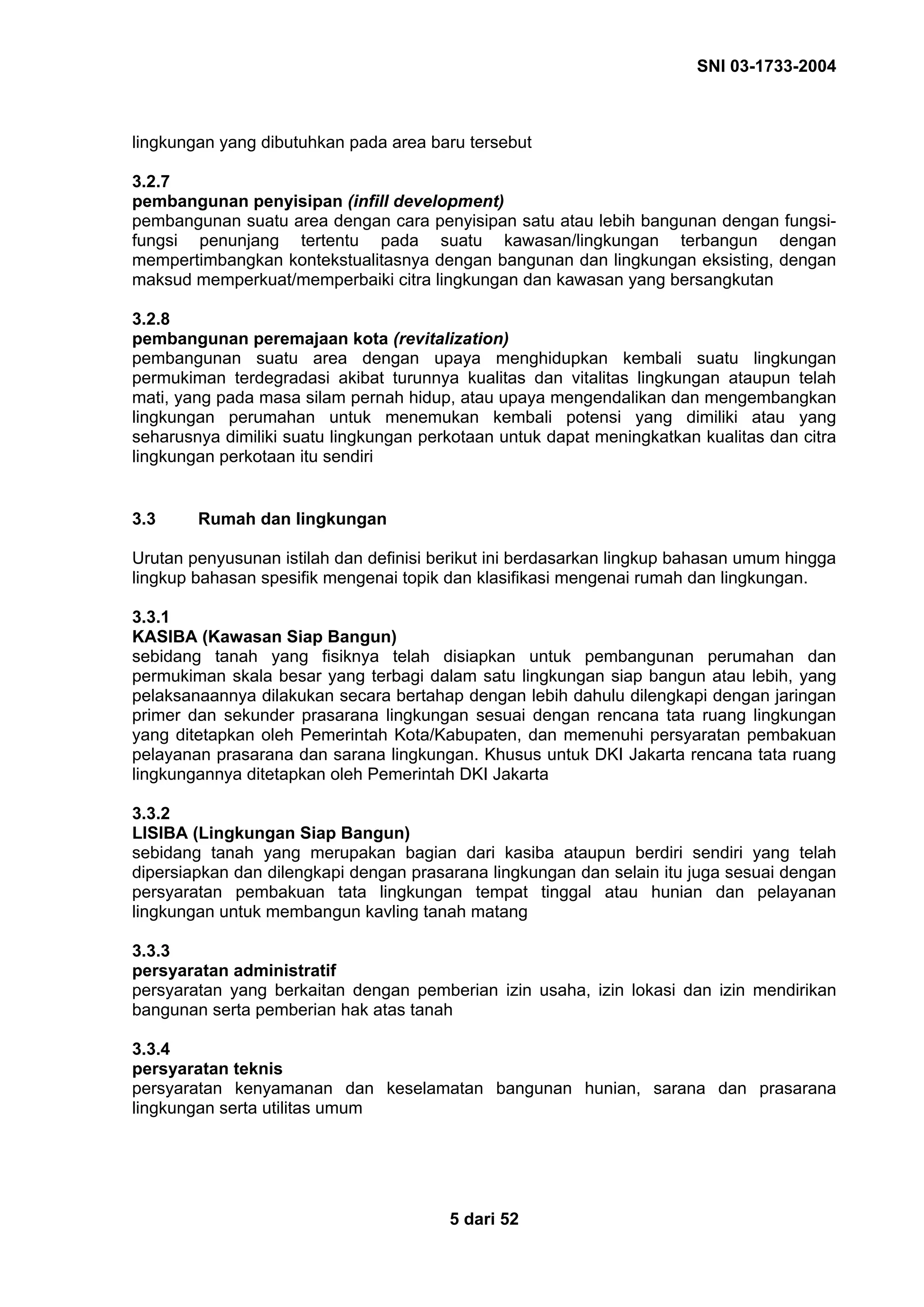 Sni 03 1733-2004 v.2 tata cara perencanaan lingkungan perumahan di perkotaan | PDF