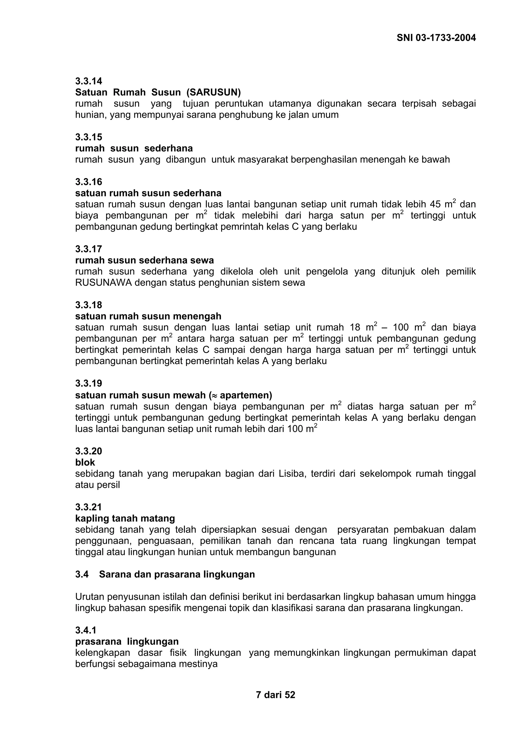 Sni 03 1733-2004 v.2 tata cara perencanaan lingkungan perumahan di perkotaan | PDF
