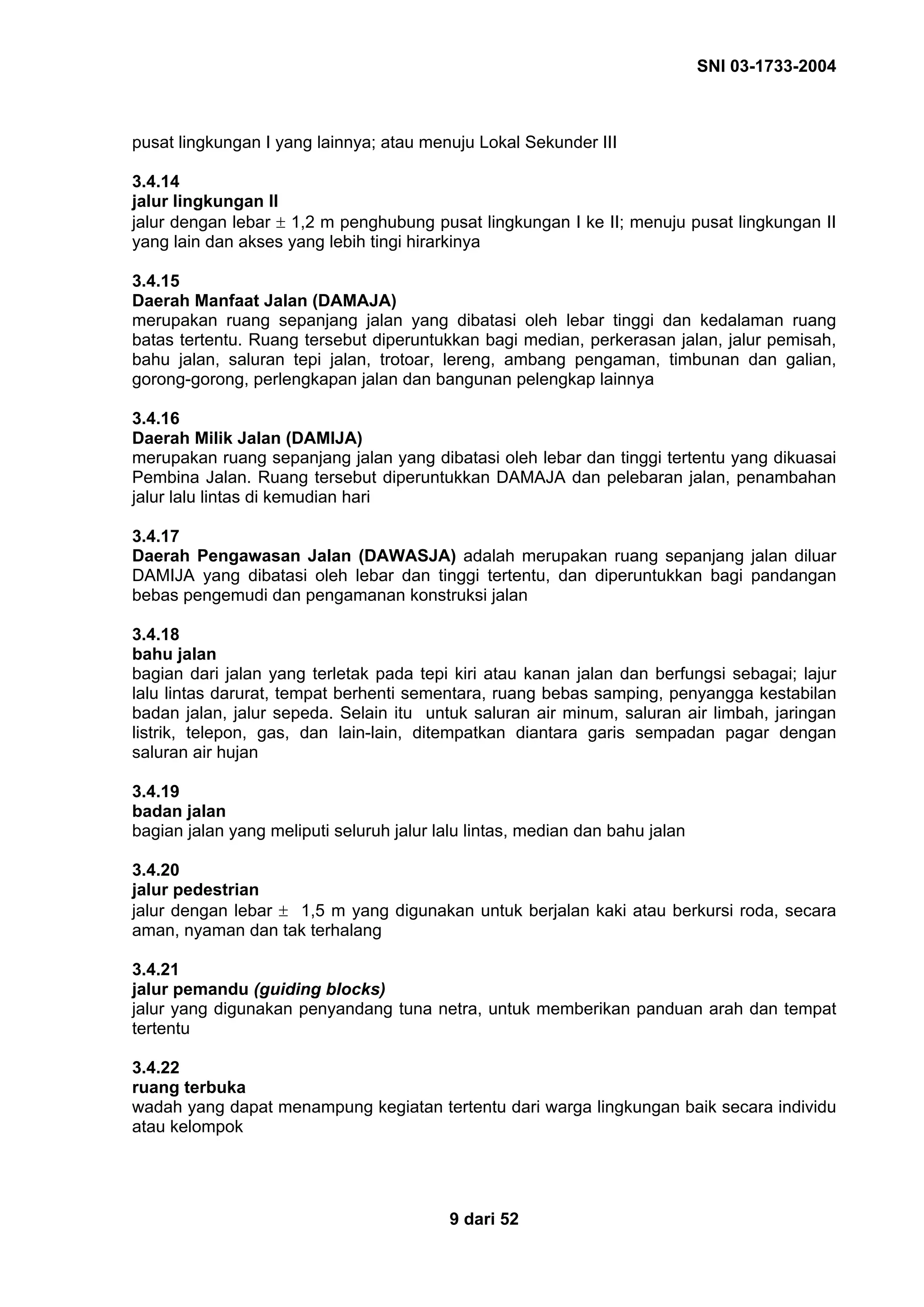 Sni 03 1733-2004 v.2 tata cara perencanaan lingkungan perumahan di perkotaan | PDF