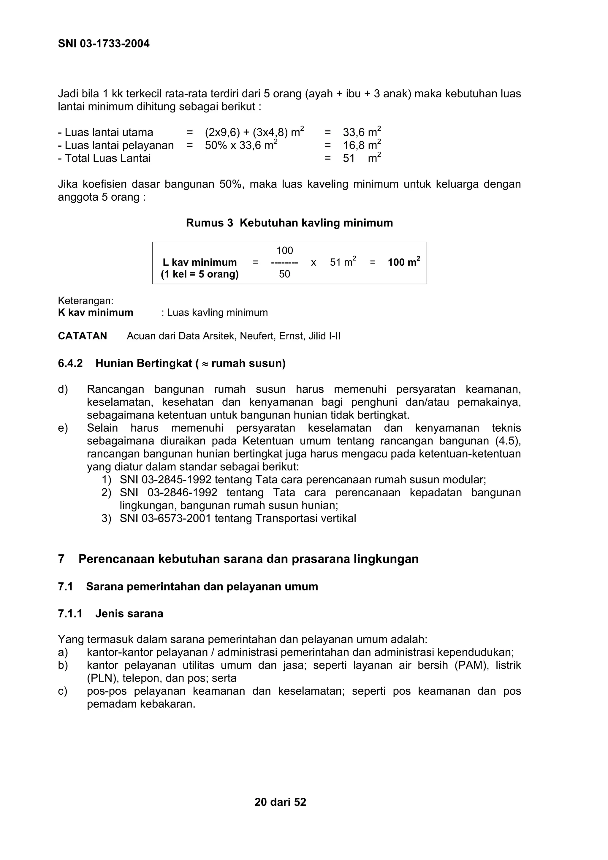 Sni 03 1733-2004 v.2 tata cara perencanaan lingkungan perumahan di perkotaan | PDF