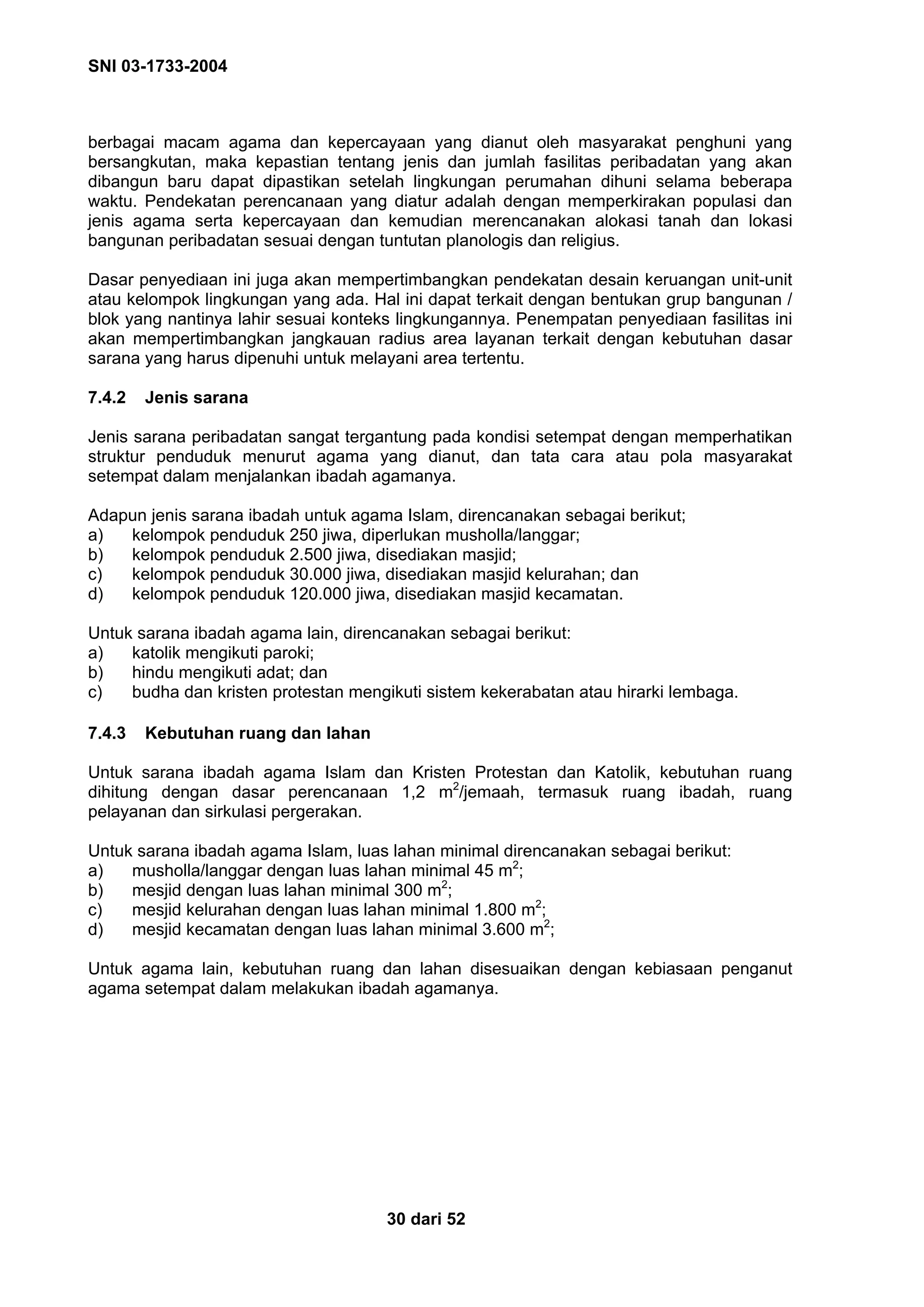 Sni 03 1733-2004 v.2 tata cara perencanaan lingkungan perumahan di perkotaan | PDF