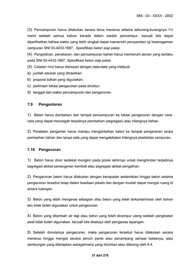Sni 03 2847-2002 (beton) | PDF