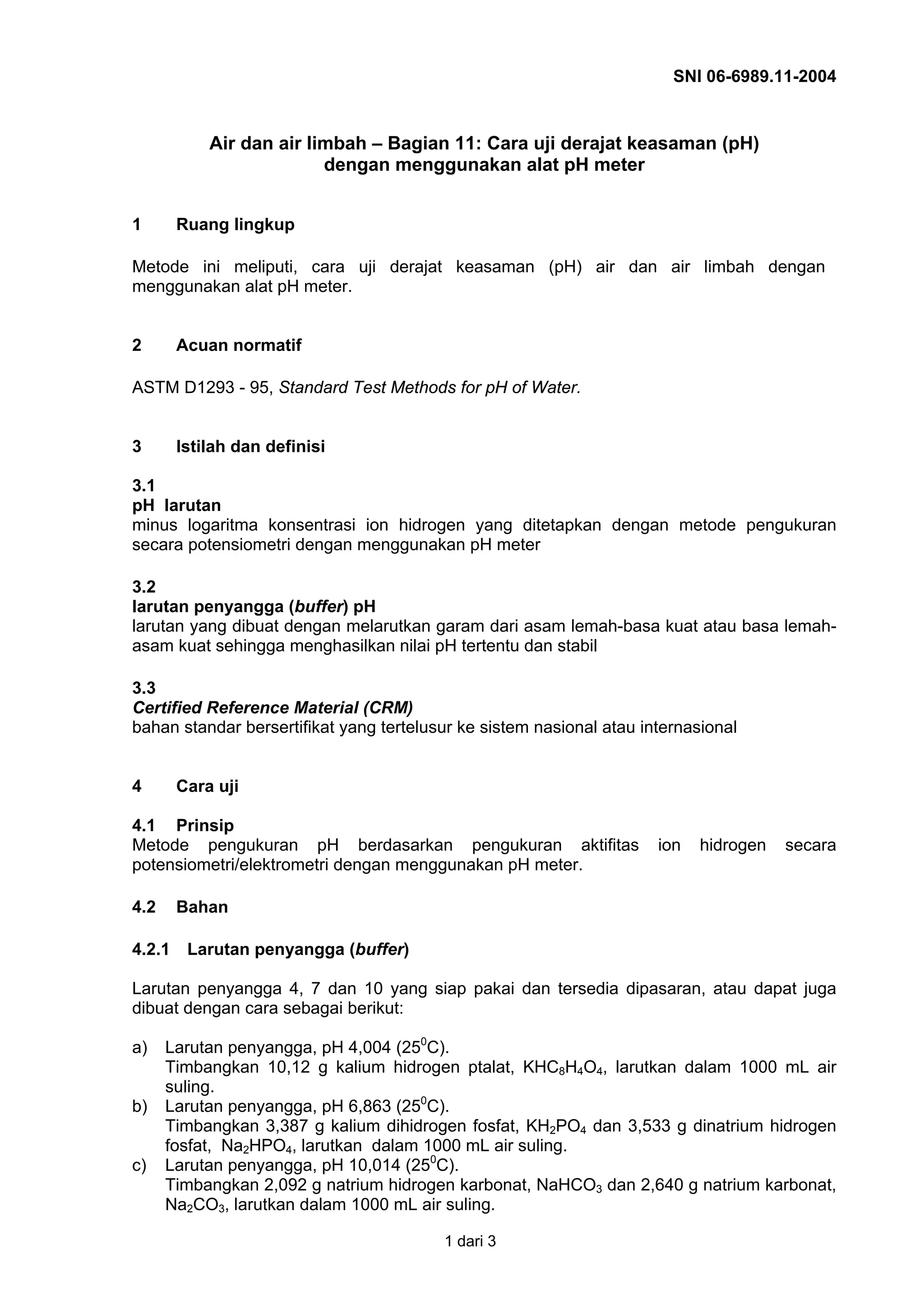 Sni 06 6989.11-2004 p-h meter | PDF
