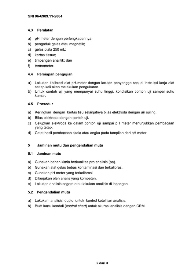 Sni 06 6989.11-2004 p-h meter | PDF