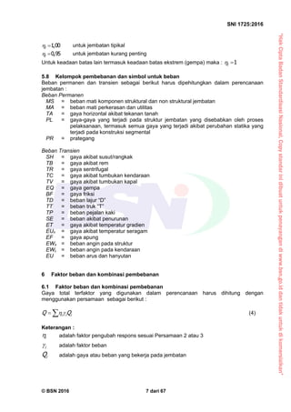 Sni 1725 2016 pembebanan untuk jembatan | PDF