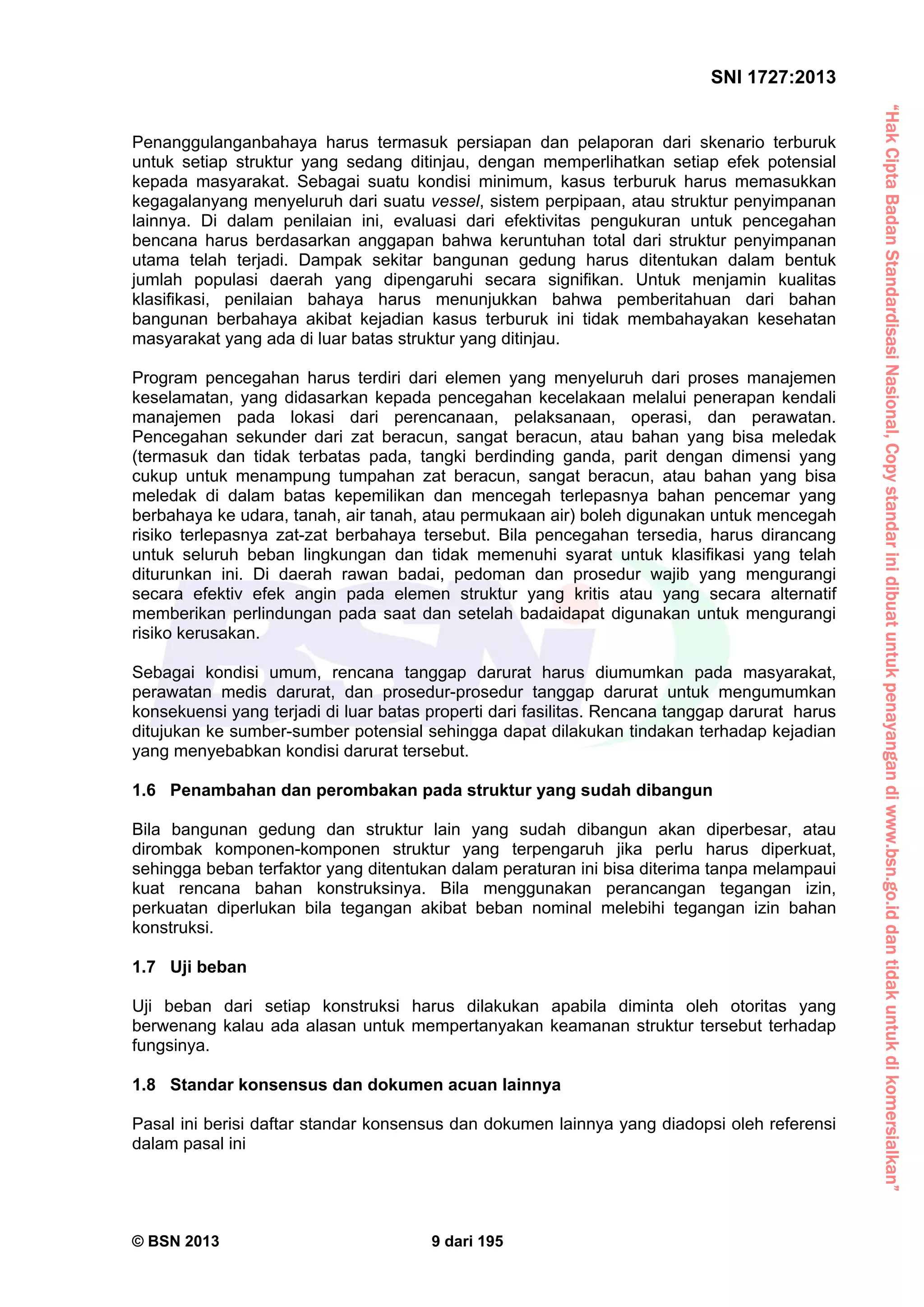 Sni 1727 2013 | PDF