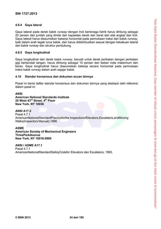 Sni 1727 2013 tata cara pembebanan untuk rumah dan gedung | PDF