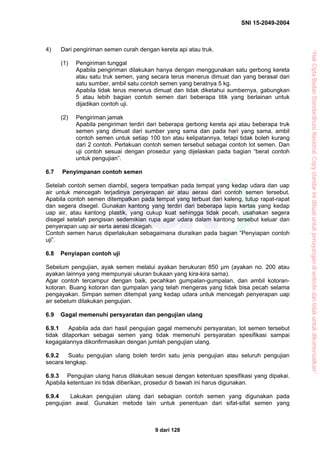 Sni 2049 2004 semen portland | PDF