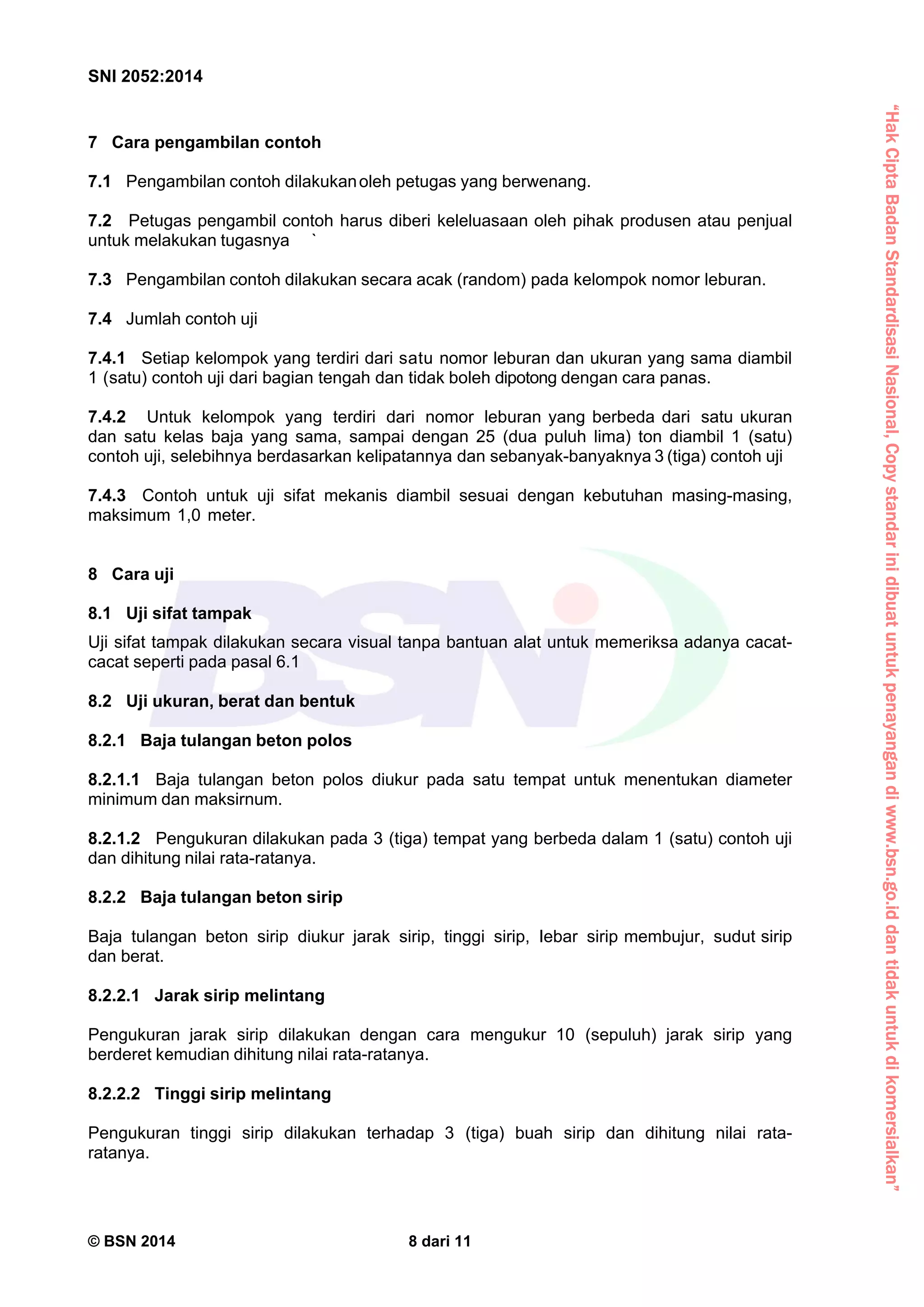 Sni 2052 2014-baja_tulangan_beton | PDF