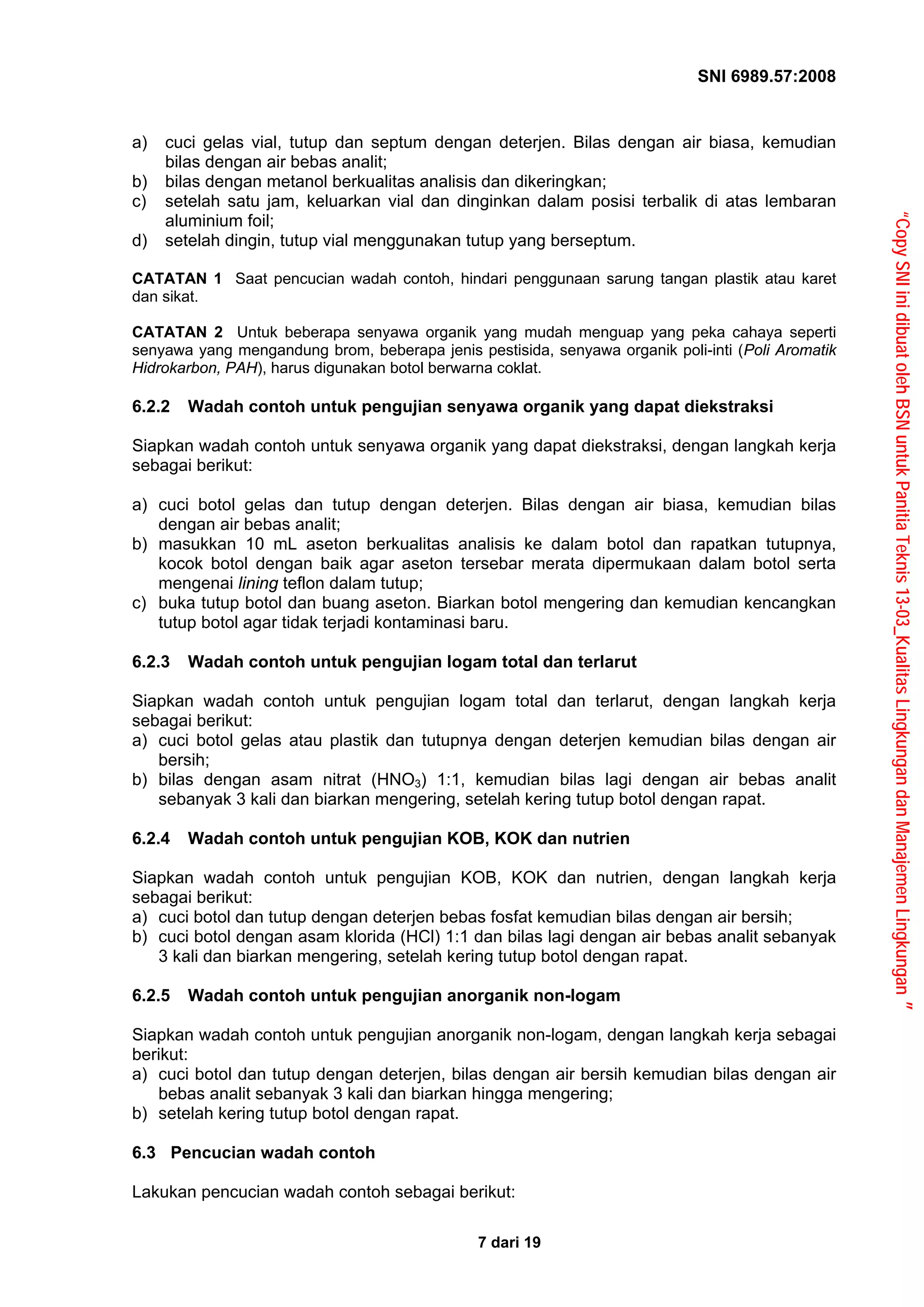 SNI 6989.57.2008 Metode Pengambilan Contoh Air Permukaan | PDF