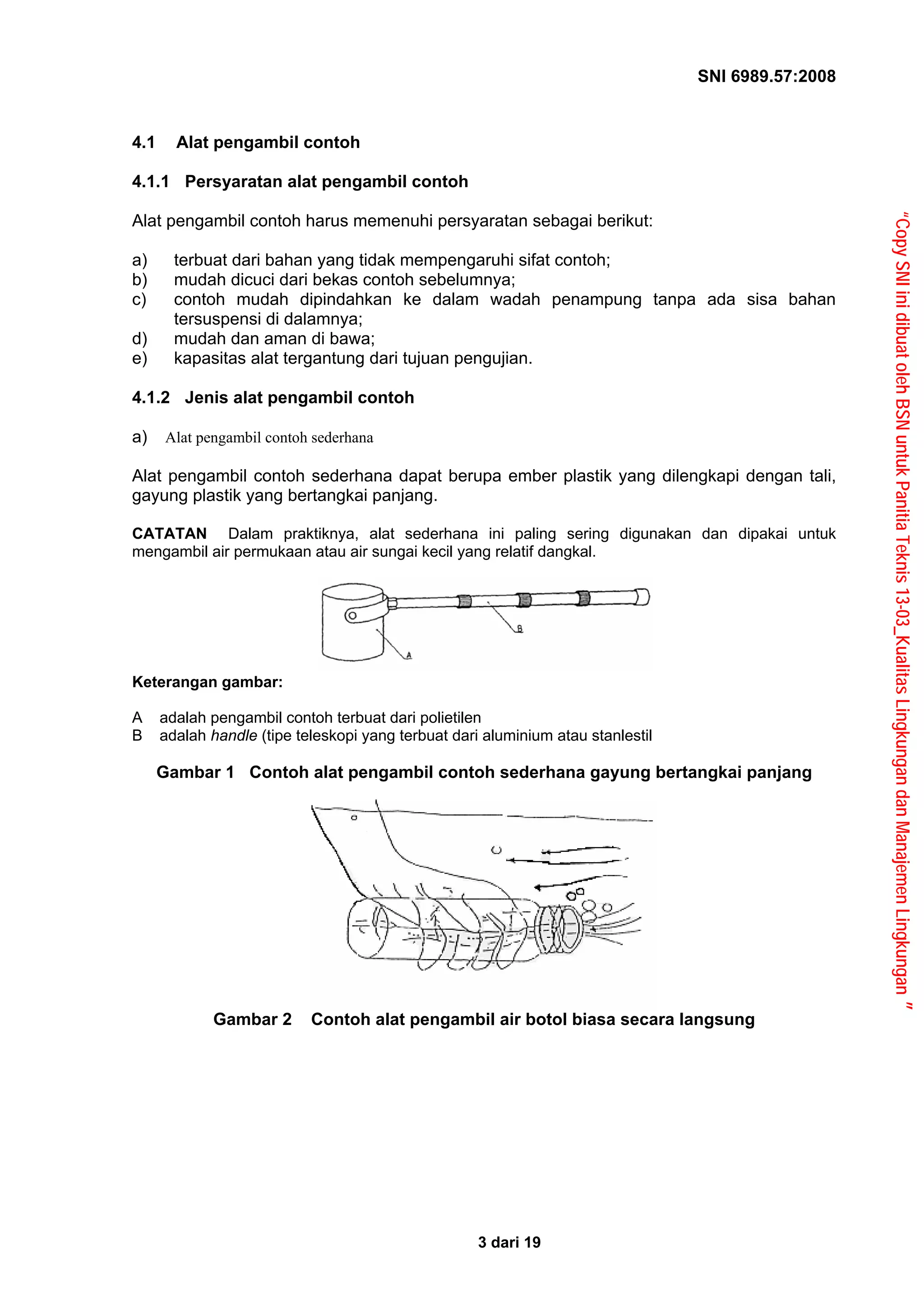 SNI 6989.57.2008 Metode Pengambilan Contoh Air Permukaan | PDF