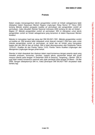 SNI 6989.57.2008 Metode Pengambilan Contoh Air Permukaan | PDF
