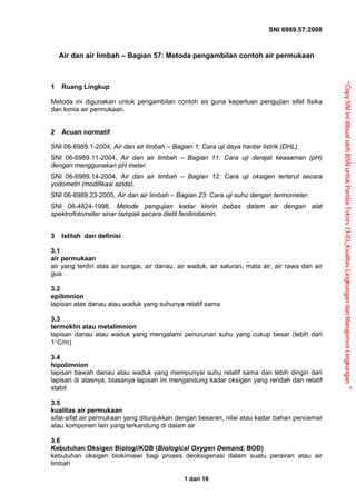 SNI 6989.57.2008 Metode Pengambilan Contoh Air Permukaan
