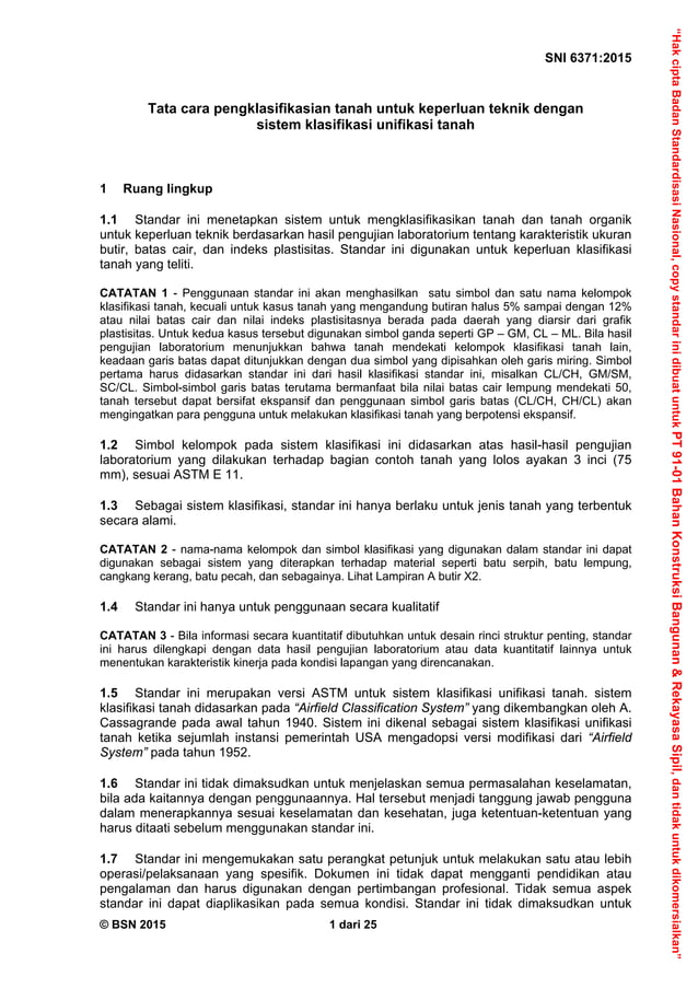 SNI 6371-2015 Klasifikasi Tanah menurut USCS.pdf