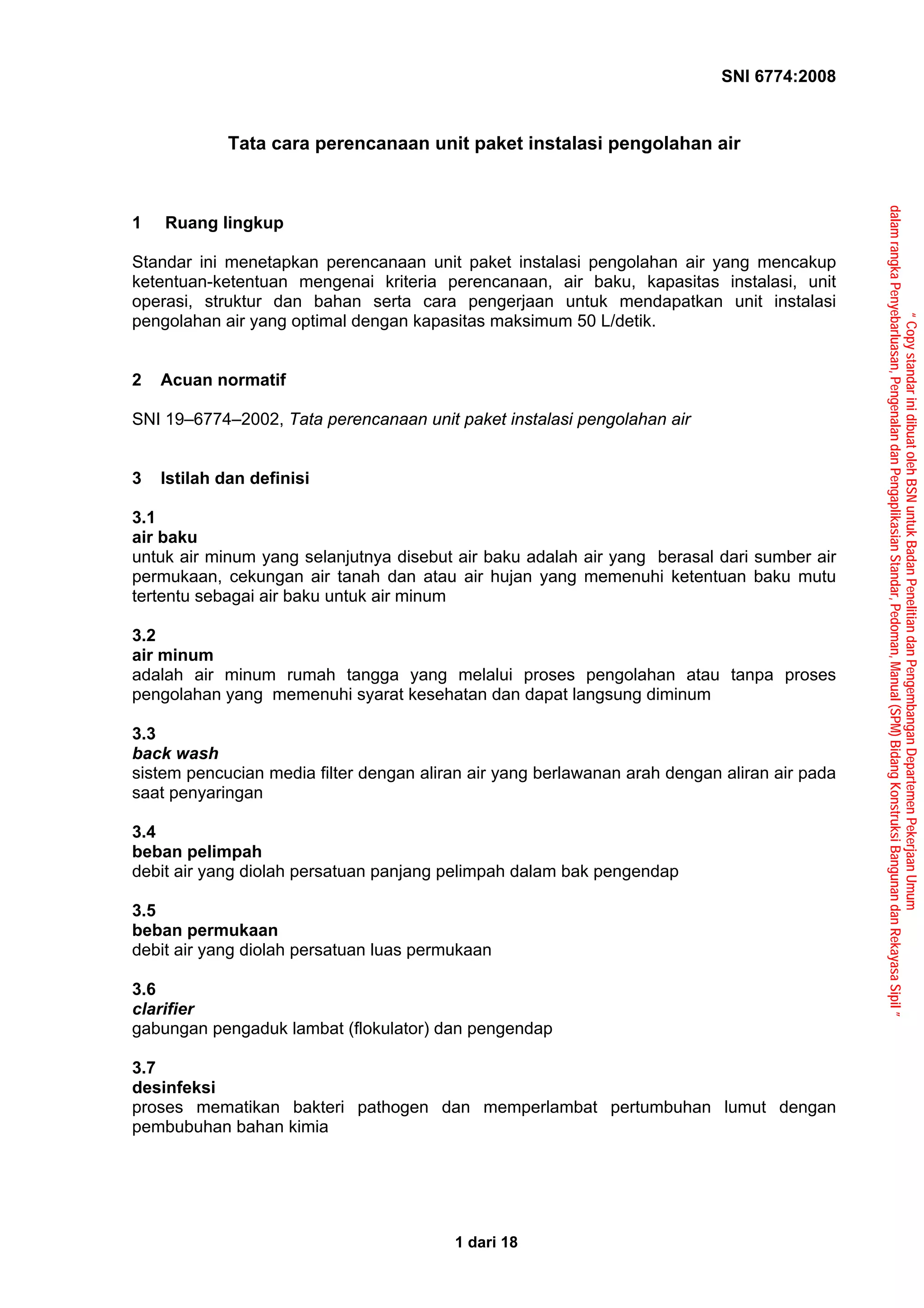 Sni 6774 2008.air bersih | PDF