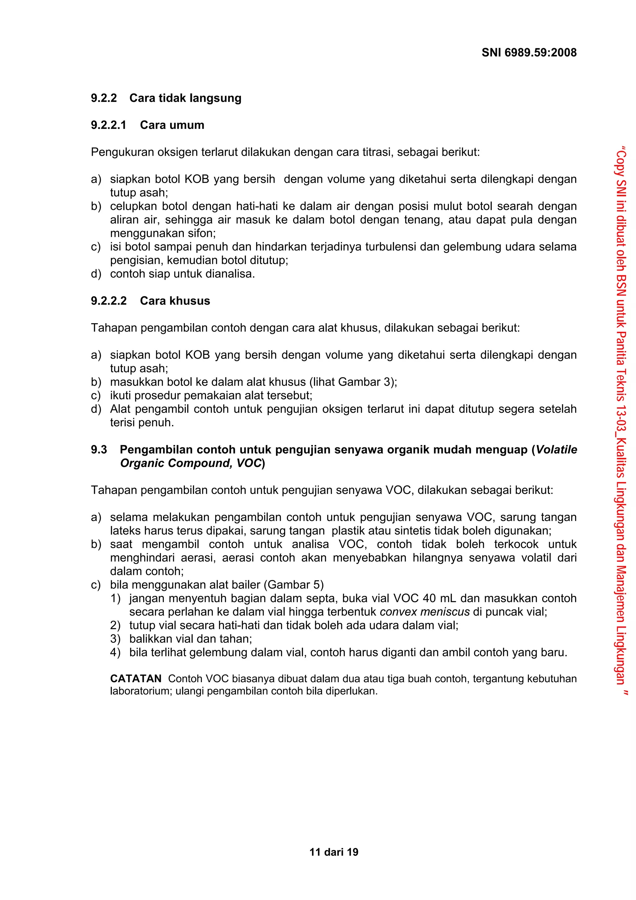 SNI 6989.59.2008 Metode Pengambilan Contoh Air Limbah | PDF