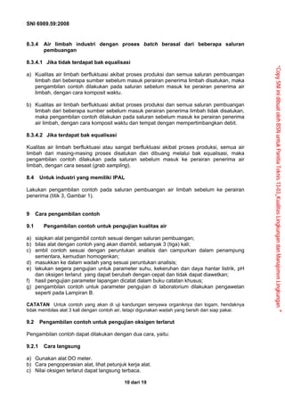 SNI 6989.59.2008 Metode Pengambilan Contoh Air Limbah | PDF
