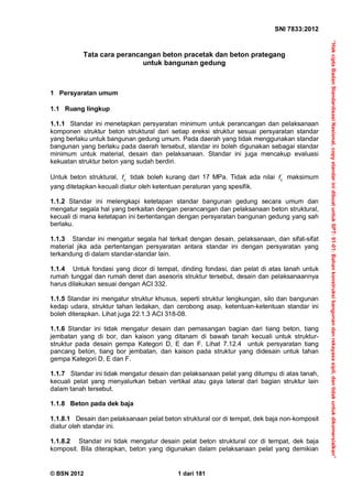 SNI beton 7833-2012 Tata cara perancangan beton pracetak dan beton prategang untuk bangunan ...