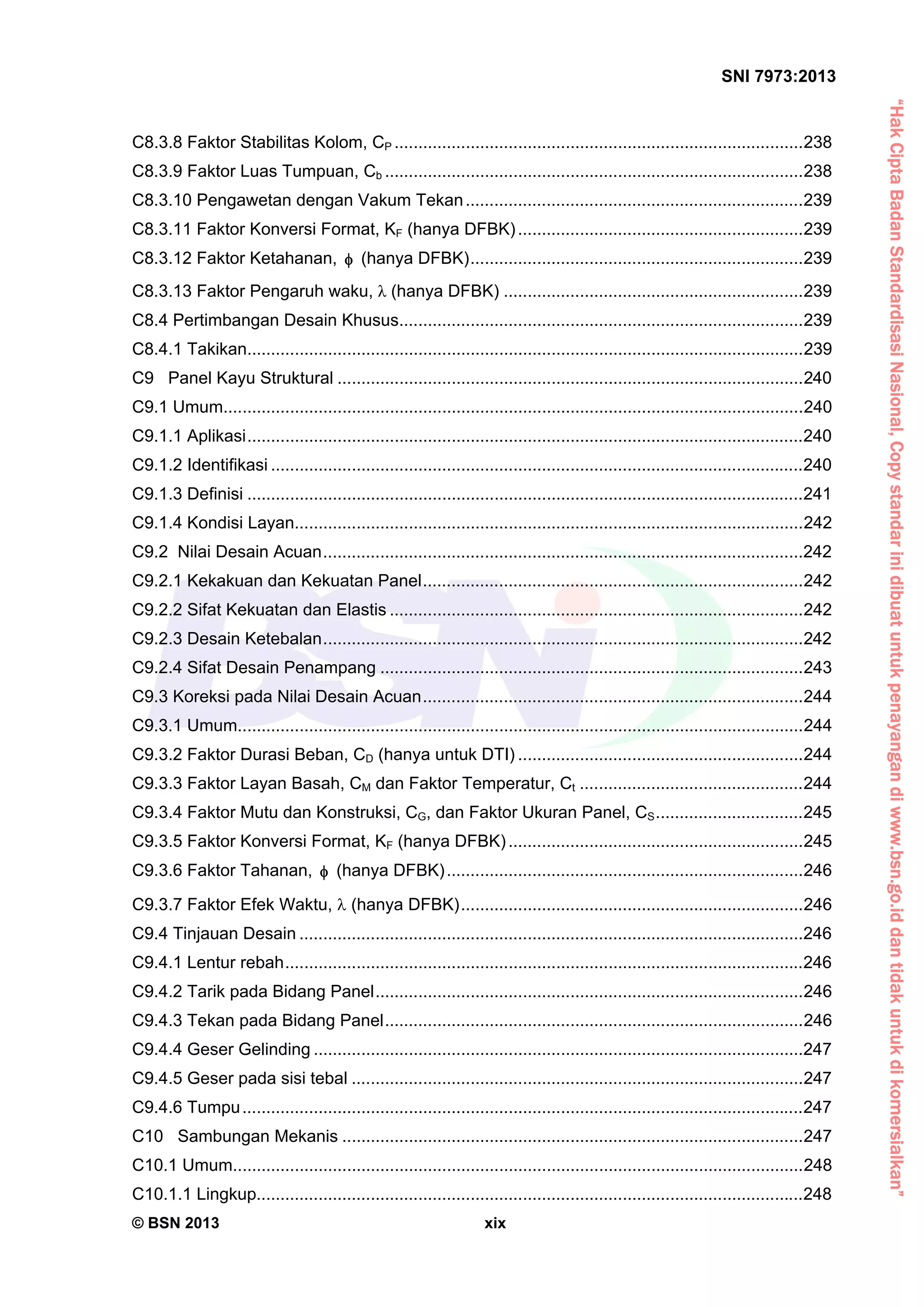 Sni 7973 2013 spesifikasi desain untuk konstruksi kayu | PDF