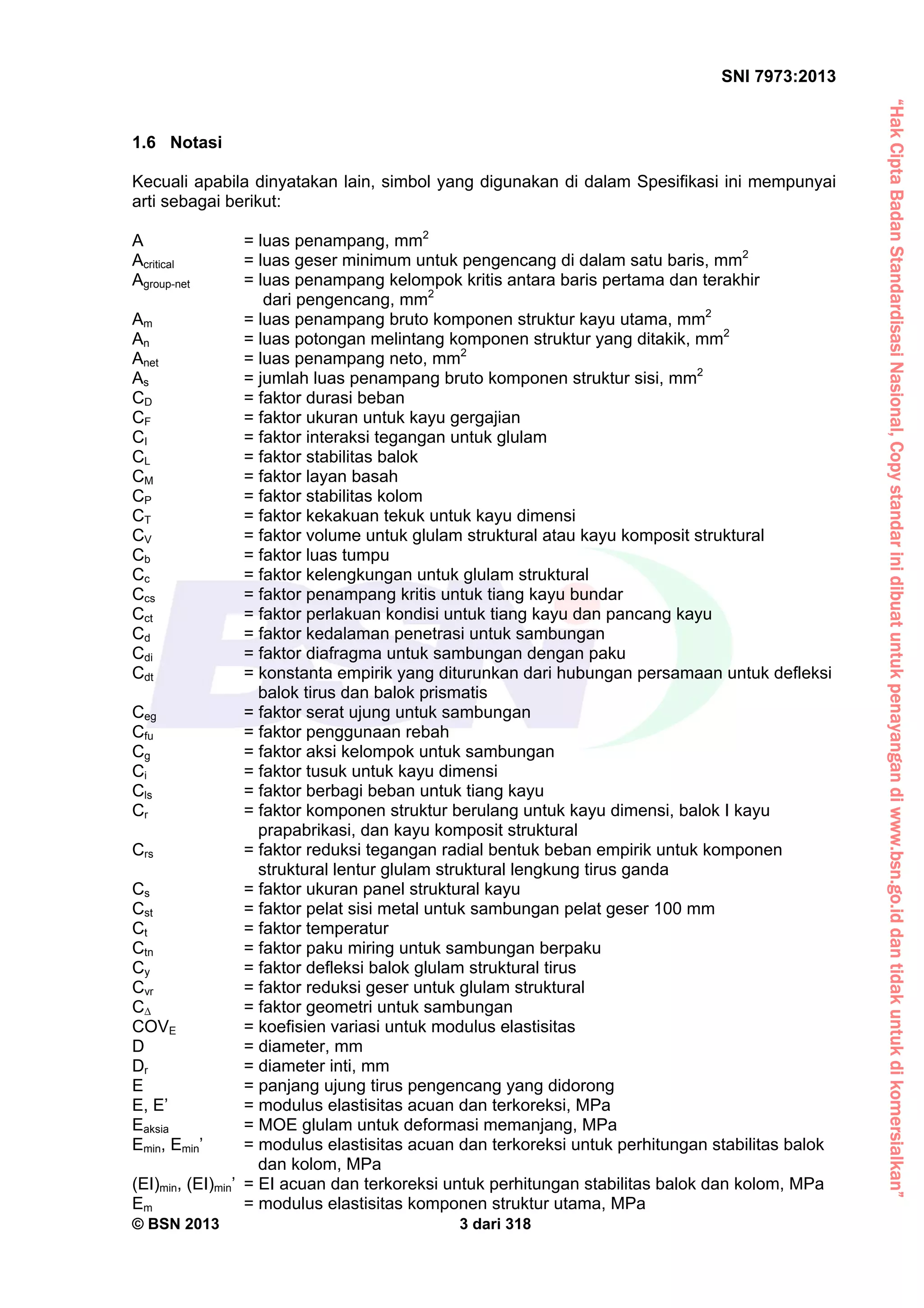 Sni 7973 2013 spesifikasi desain untuk konstruksi kayu | PDF