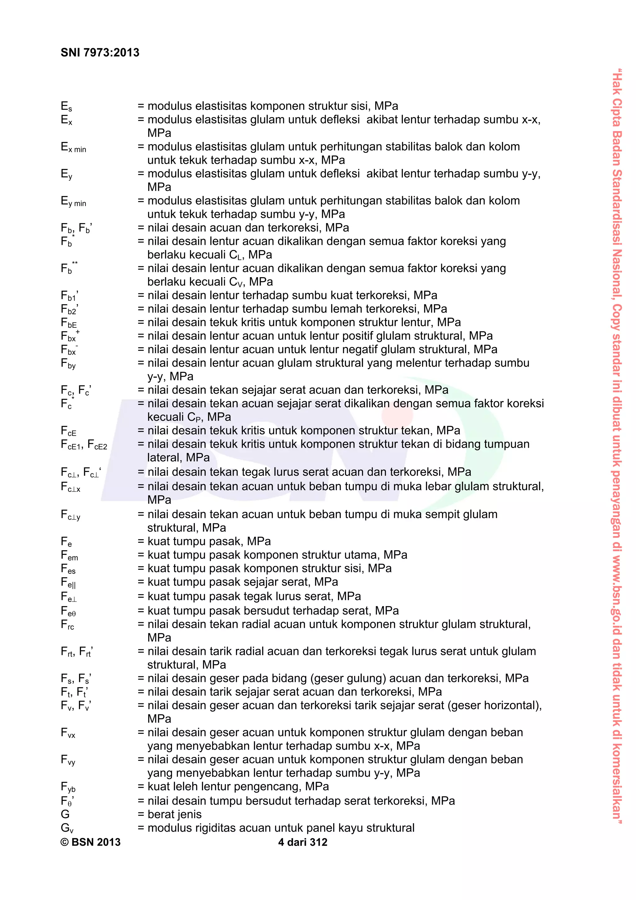 Sni 7973 2013 spesifikasi desain untuk konstruksi kayu | PDF