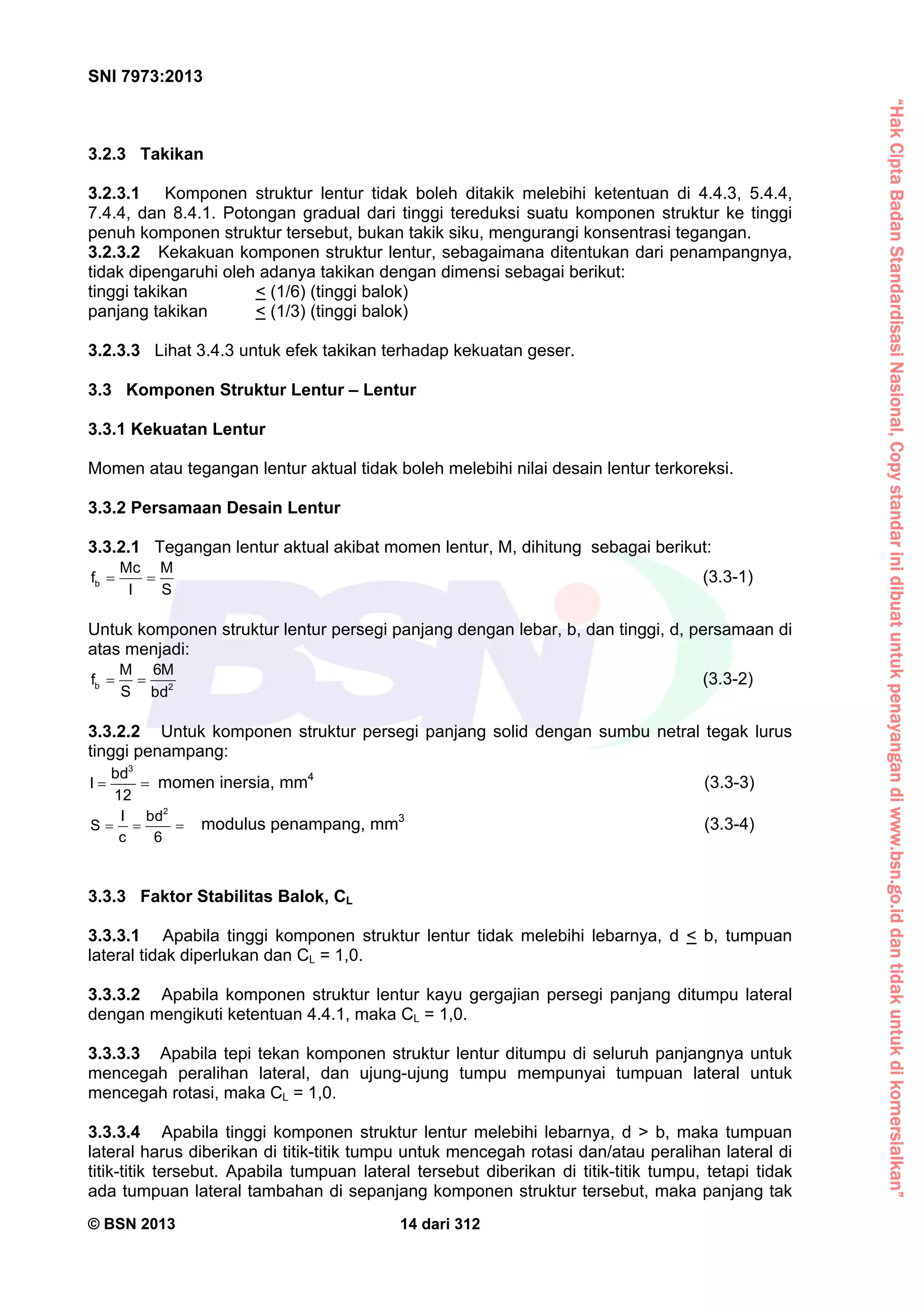 Sni 7973 2013 spesifikasi desain untuk konstruksi kayu | PDF