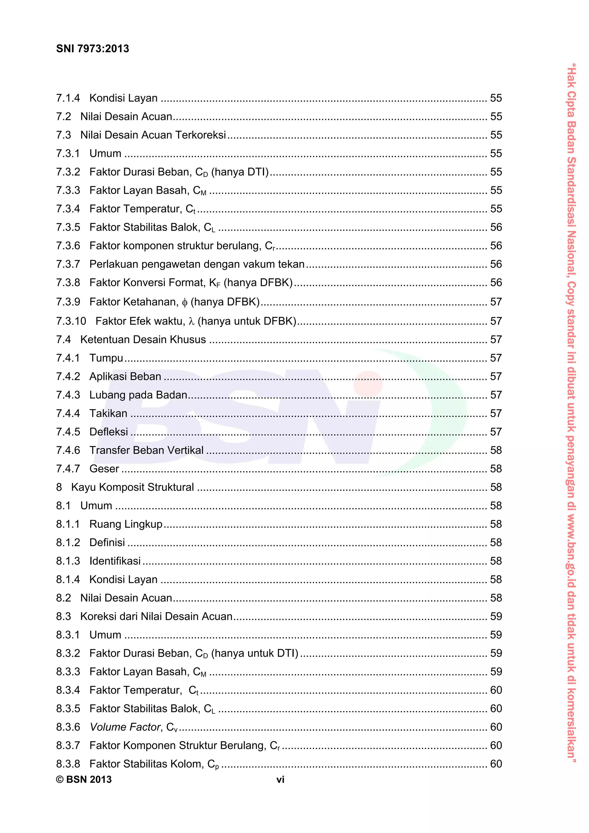 Sni 7973 2013 spesifikasi desain untuk konstruksi kayu | PDF