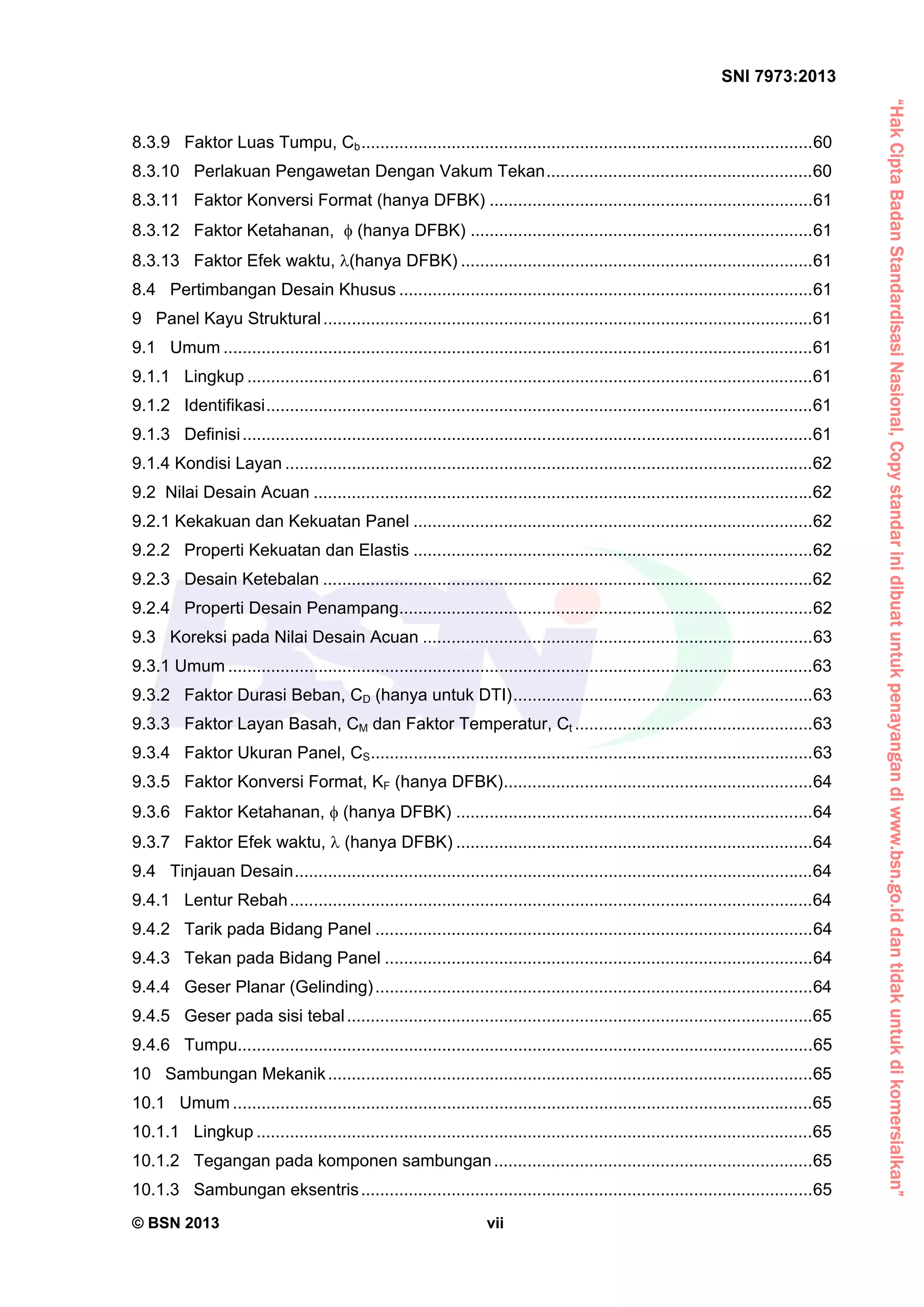Sni 7973 2013 spesifikasi desain untuk konstruksi kayu | PDF