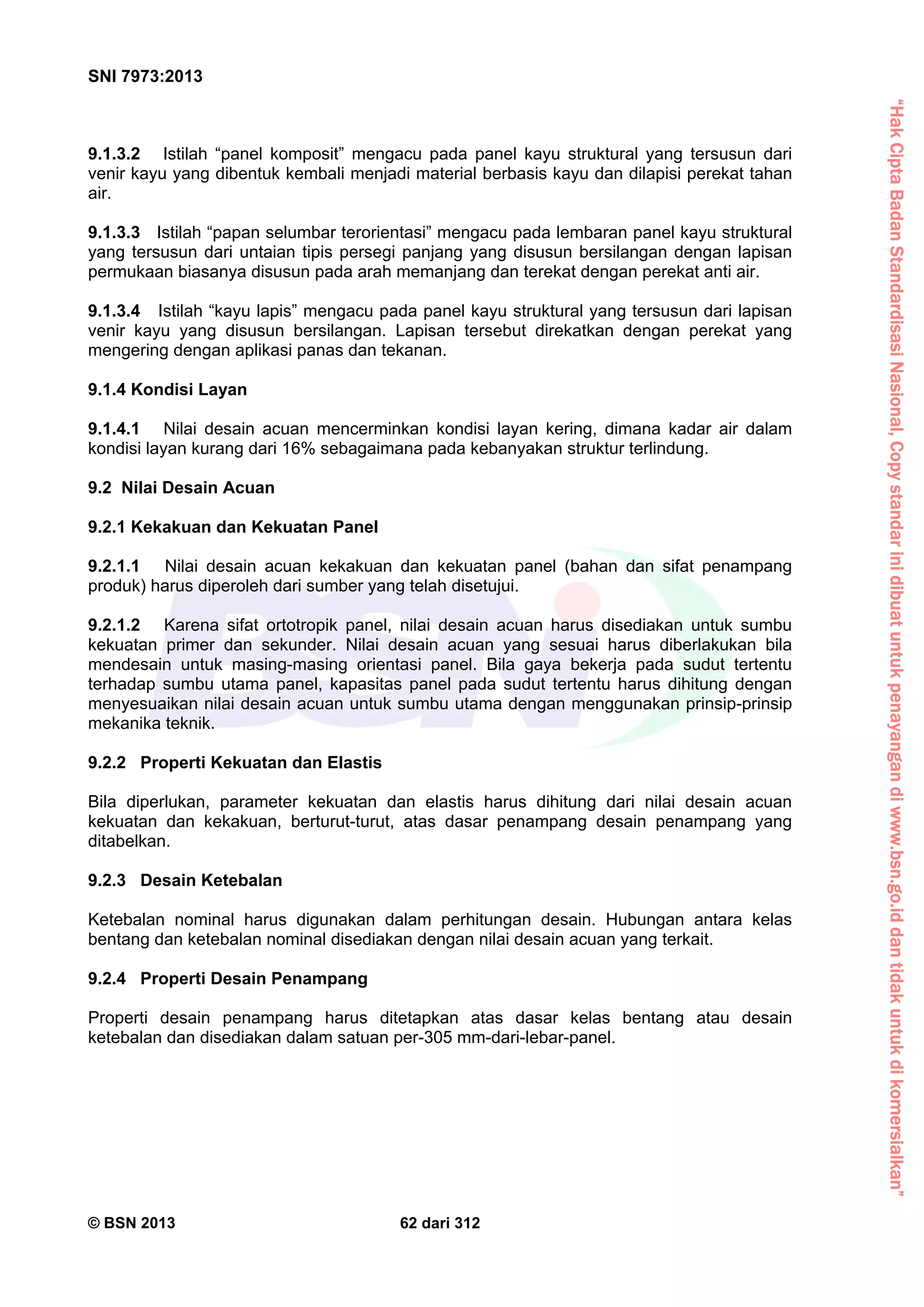 Sni 7973 2013 spesifikasi desain untuk konstruksi kayu | PDF