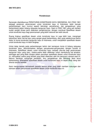 Sni 7973 2013 spesifikasi desain untuk konstruksi kayu | PDF