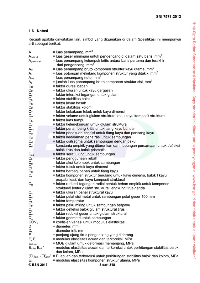 Sni 7973 2013 spesifikasi desain untuk konstruksi kayu | PDF