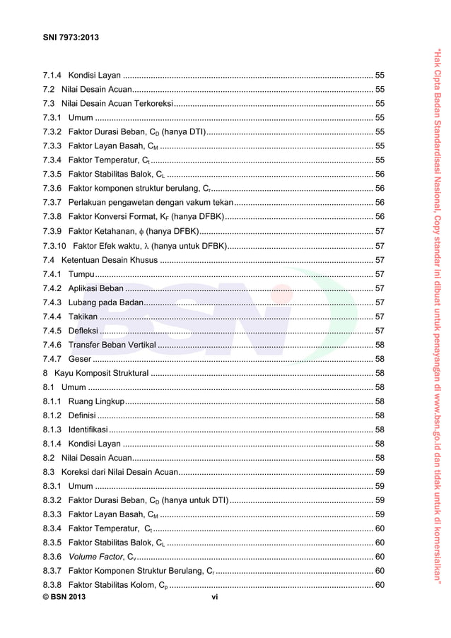 Sni 7973 2013 spesifikasi desain untuk konstruksi kayu | PDF