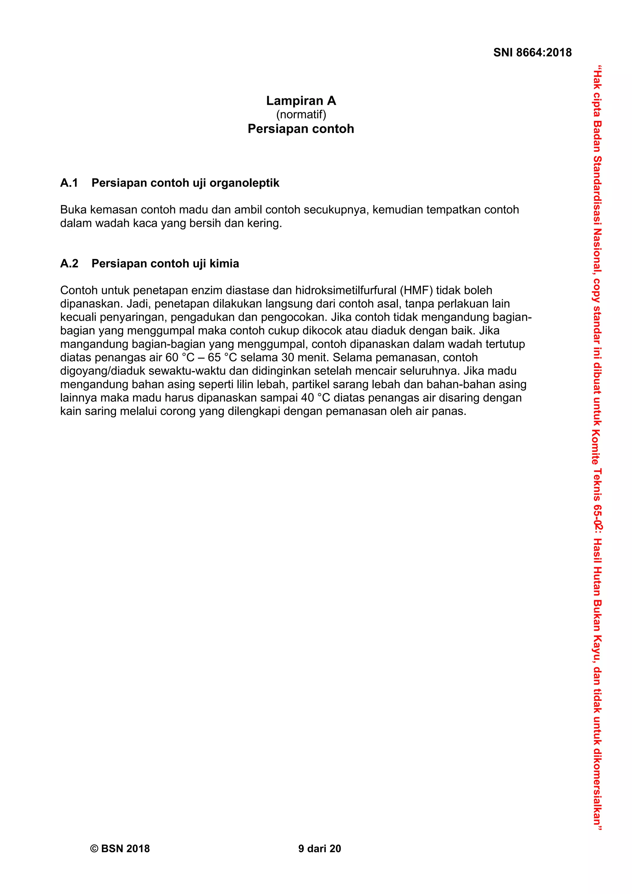 SNI 8664 2018 madu | PDF