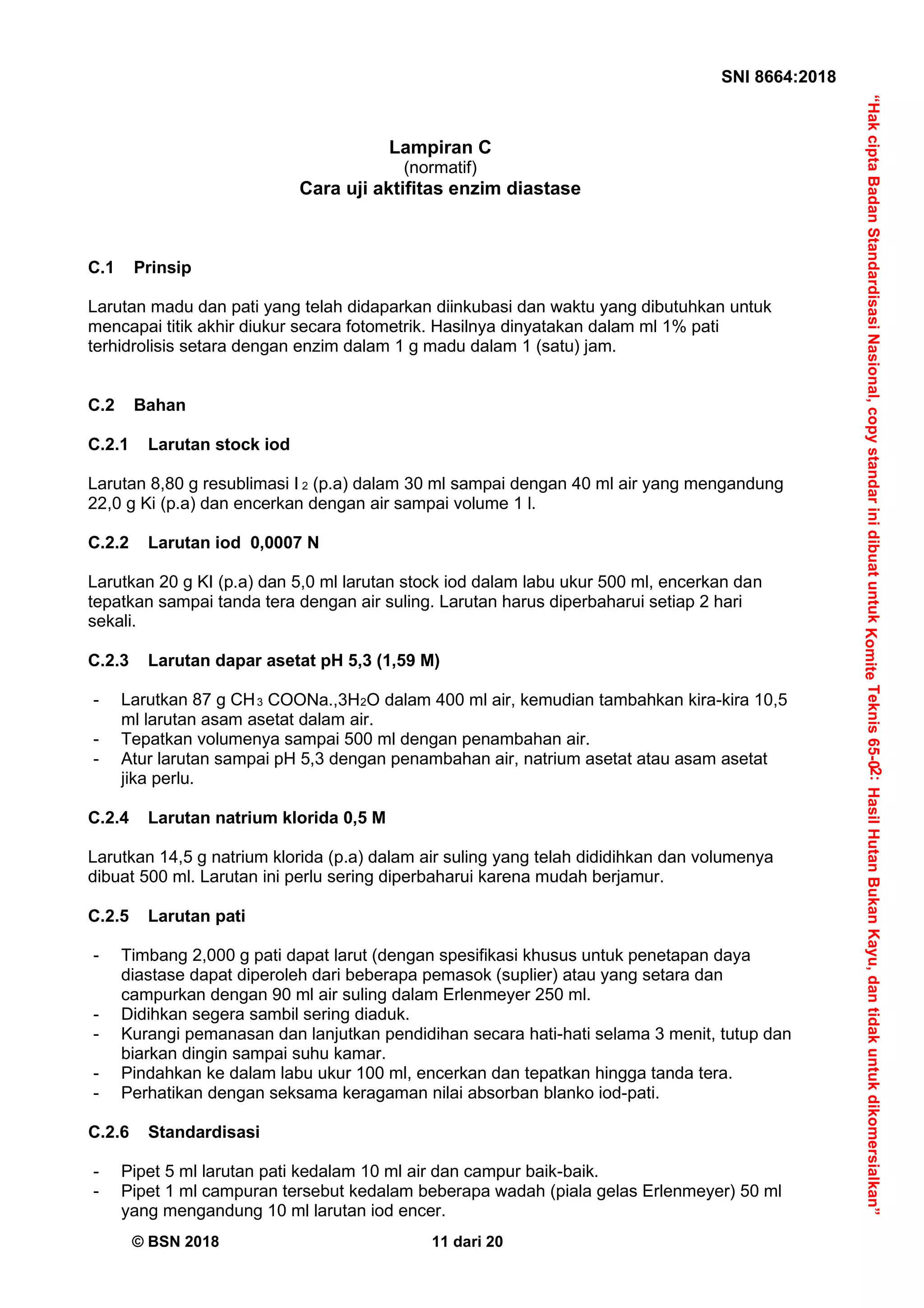 SNI 8664 2018 madu | PDF