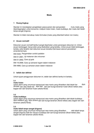 SNI 8664 2018 madu | PDF