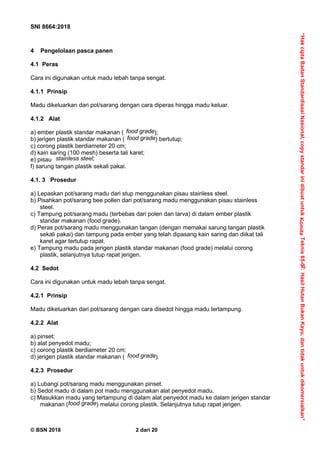 SNI 8664 2018 madu | PDF