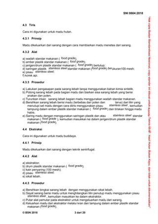 SNI 8664 2018 madu | PDF
