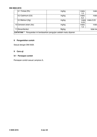 SNI 8664 2018 madu | PDF