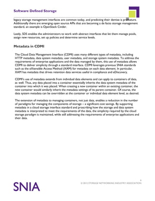 SNIA white paper-sw defined storage | PDF