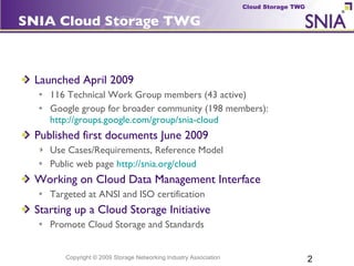 SNIA Cloud Storage Presentation | PPT