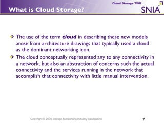 SNIA Cloud Storage Presentation | PPT