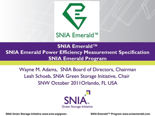 SNIA Emerald Introduction | PPT