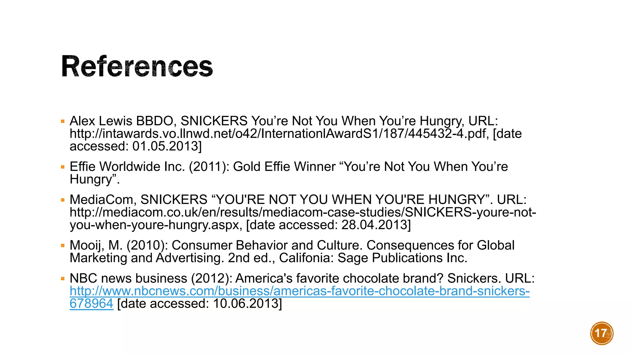 Snickers Ad Campaign “You’re Not You When You’re Hungry” | PPTX